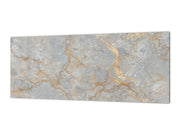 Glass splashback with metal backing - Kitchen glass panel: Colorful he ...